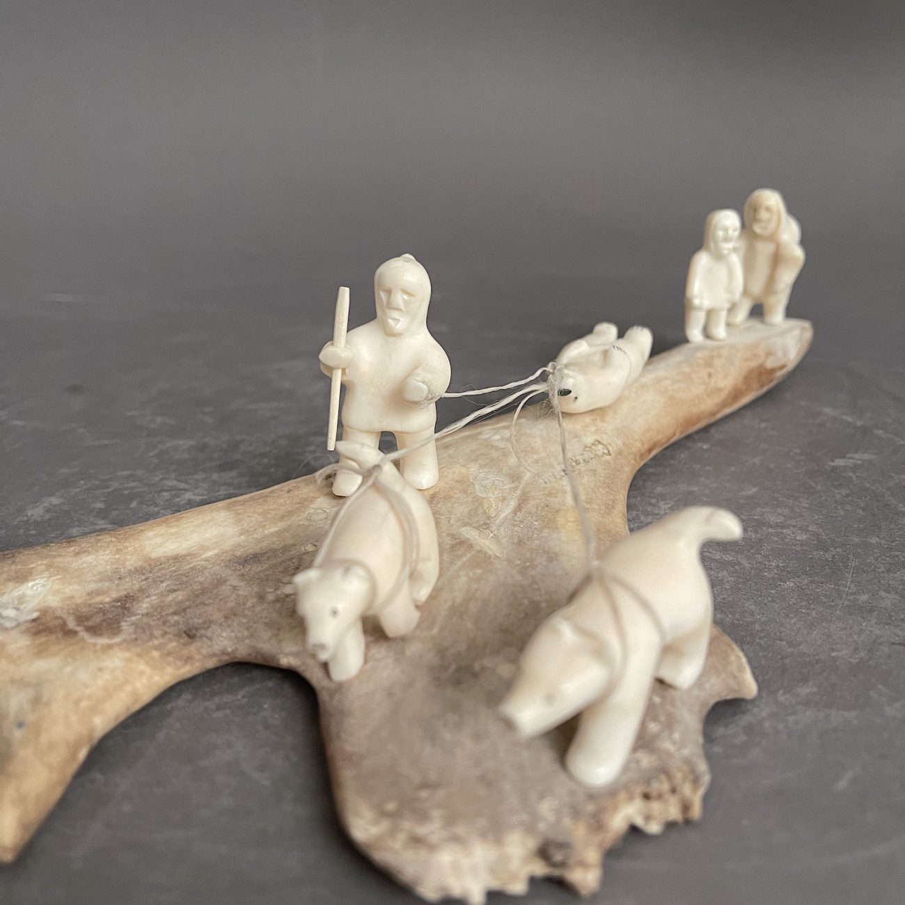 Inuks Hunting With Dogs _ Emily Illuitok - Baffin Inuit Art